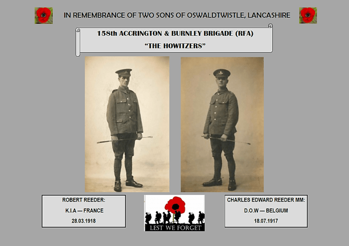 Remembering Charles & Bob Reeder – 100 years on – Roseann1860